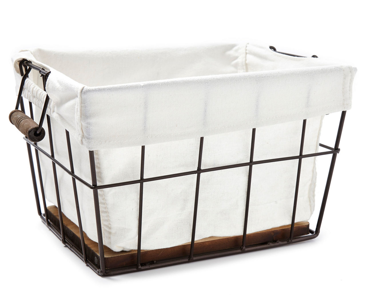 Grid Wire & Wooden Bins with Canvas Liner | Big Lots