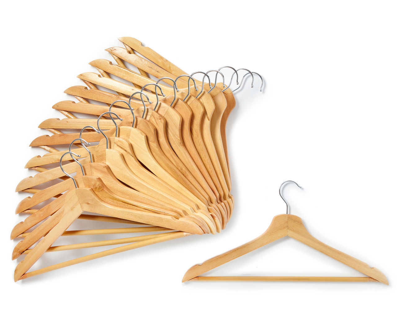 Maple Wood Hangers with Grip, 15-Pack | Big Lots