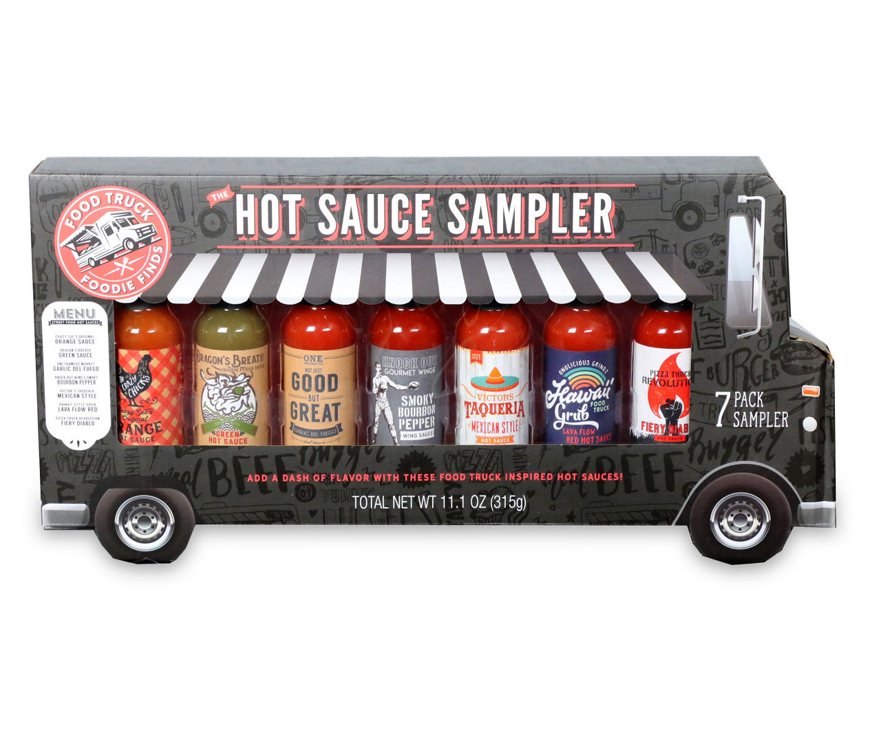 Food Truck Hot Sauce Sampler, 7-Pack | Big Lots