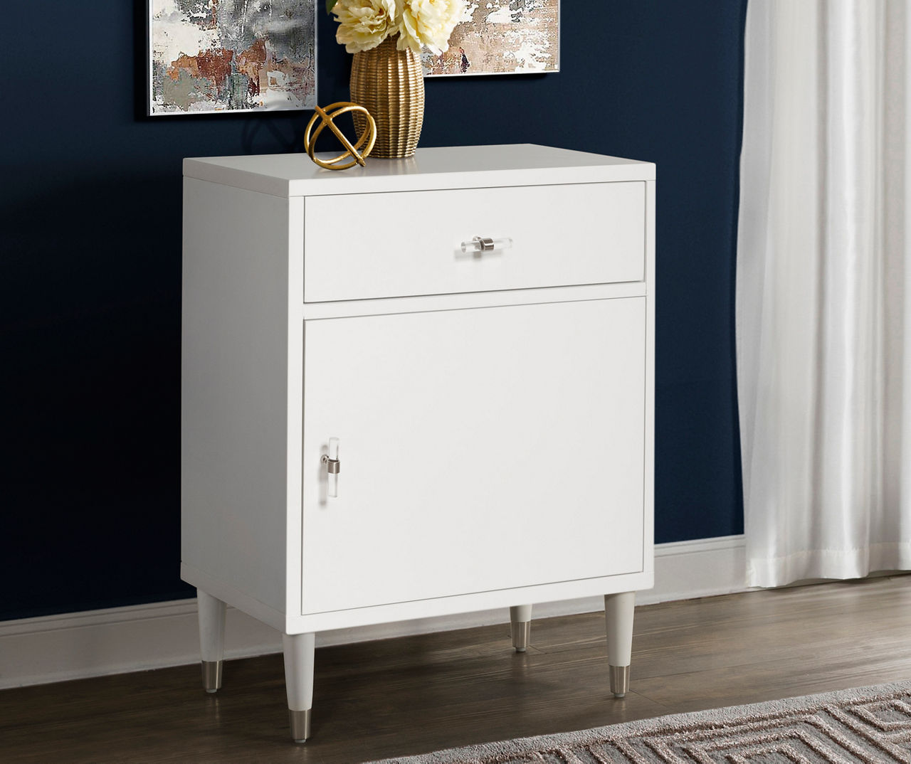 White Modern Chairside Chest | Big Lots