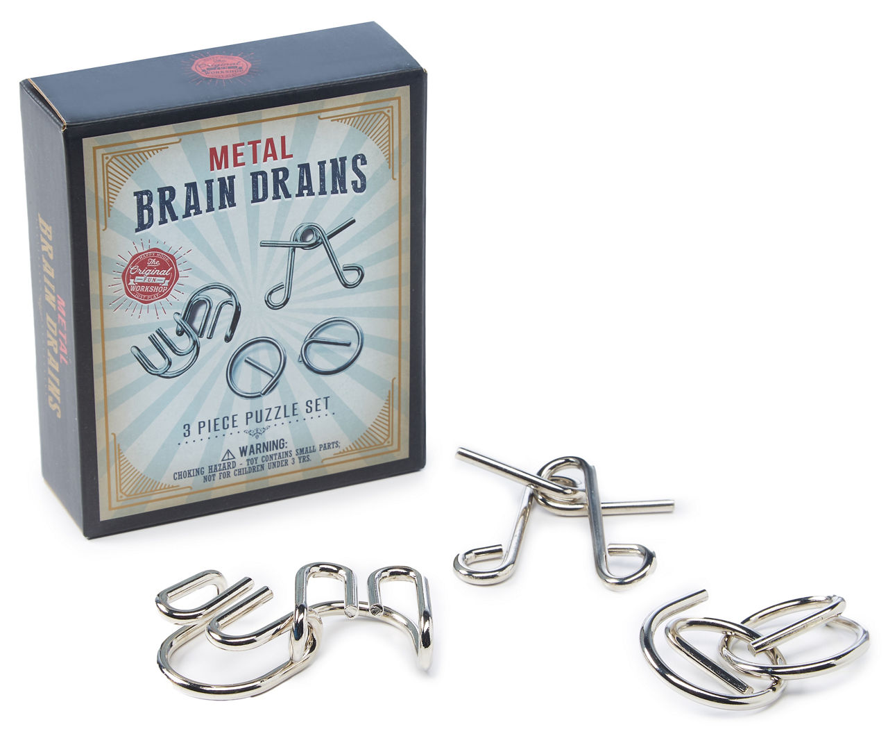 Samsonico Metal Brain Drains Puzzles, 3-Piece Set | Big Lots