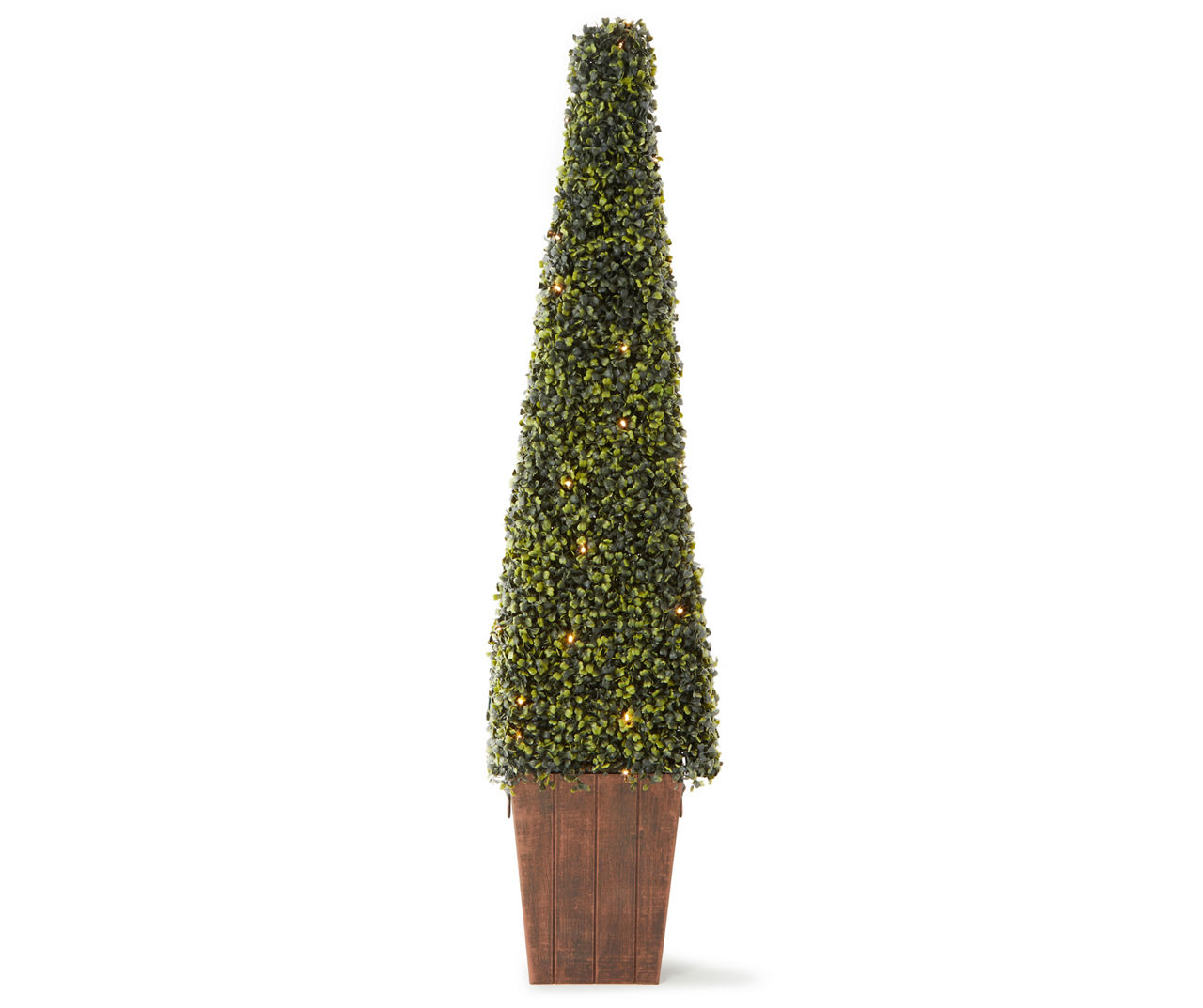 LED Artificial Topiary Cone Tree with Faux Wood Pot, (48") | Big Lots
