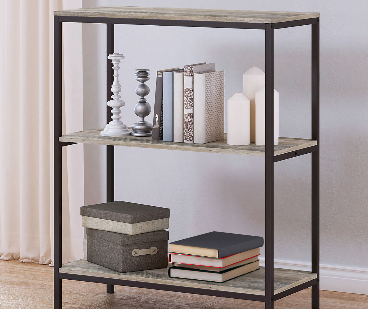 Stratford Rustic 3 Shelf Open Bookcase Big Lots