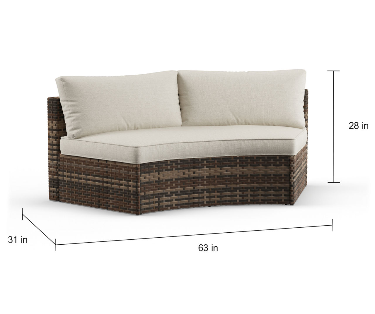 Wilson Fisher Manhattan All Weather Wicker Cushioned Curved Sofa 3 Piece Set Big Lots