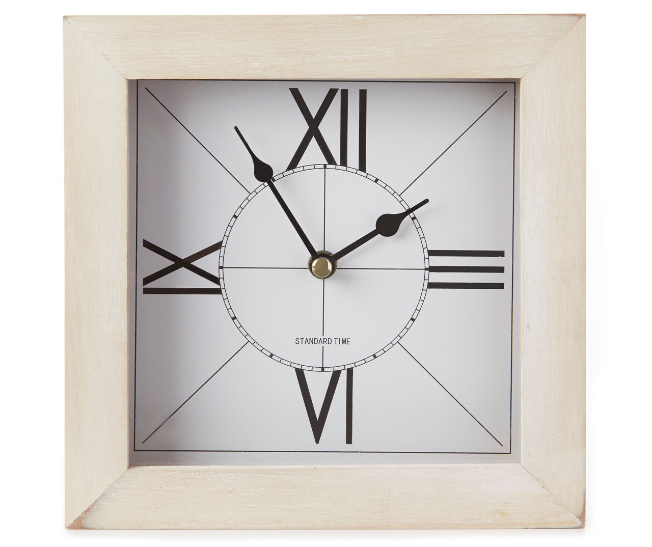 White Wooden Modern Tabletop Clock | Big Lots