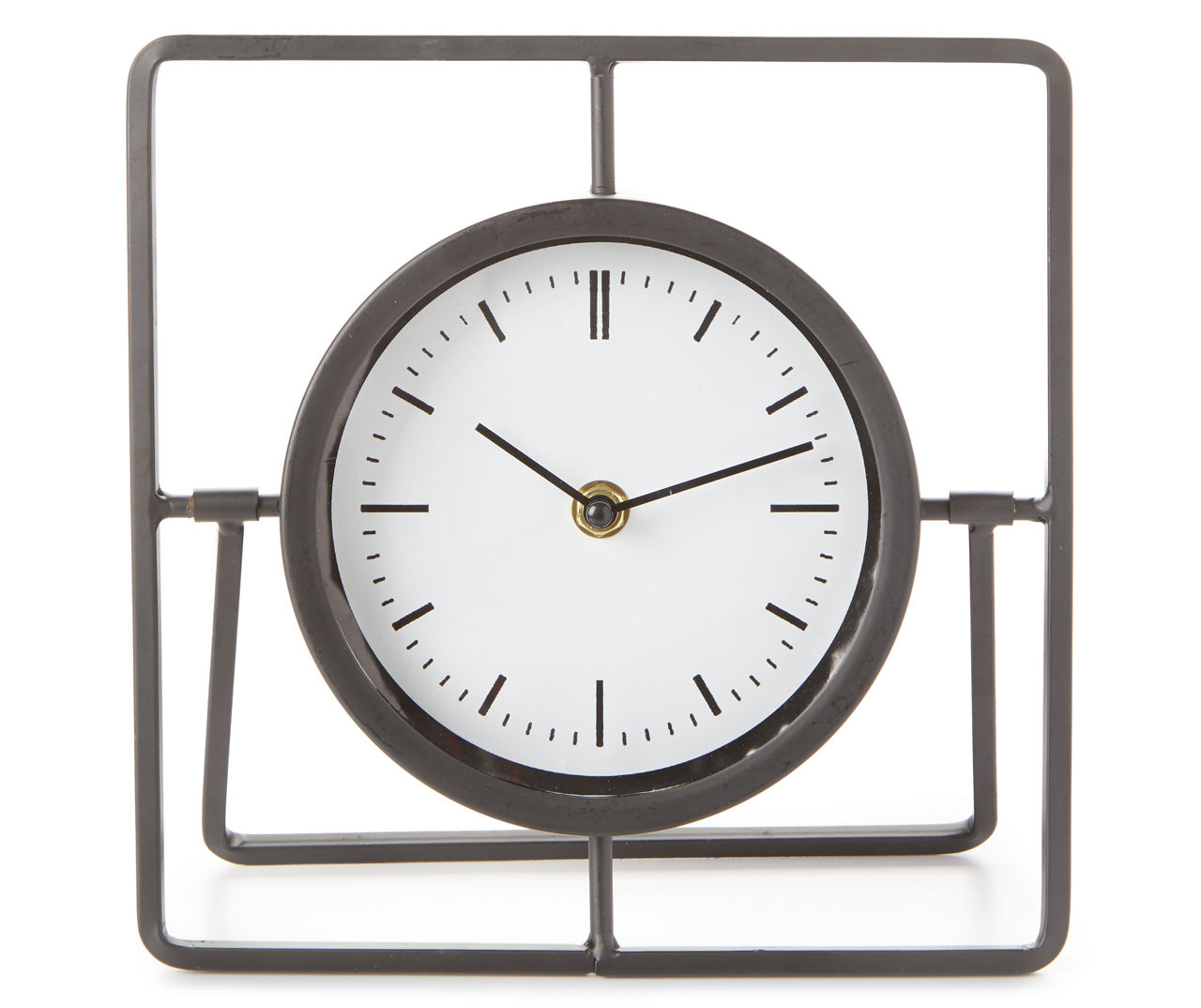 Black Modern Square Metal Clock | Big Lots