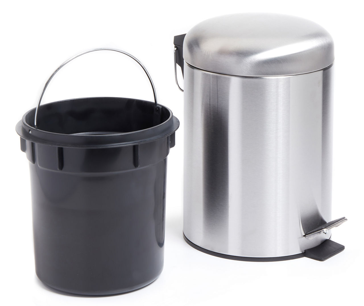 Silver Embossed Step-On Waste Can with Removable Basket | Big Lots