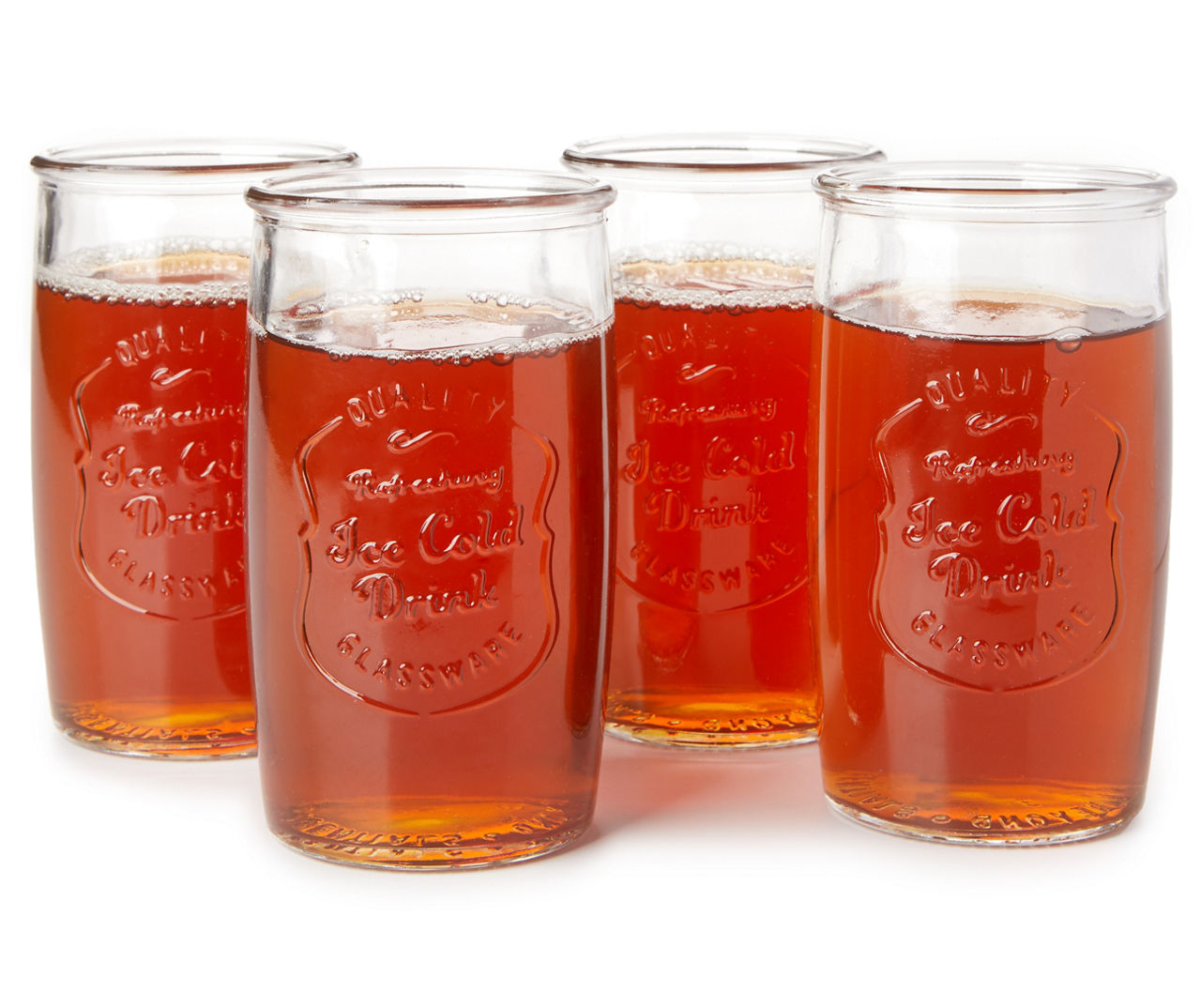 "Ice Cold Drink" Double Old Fashioned 4-Piece Glassware Set | Big Lots