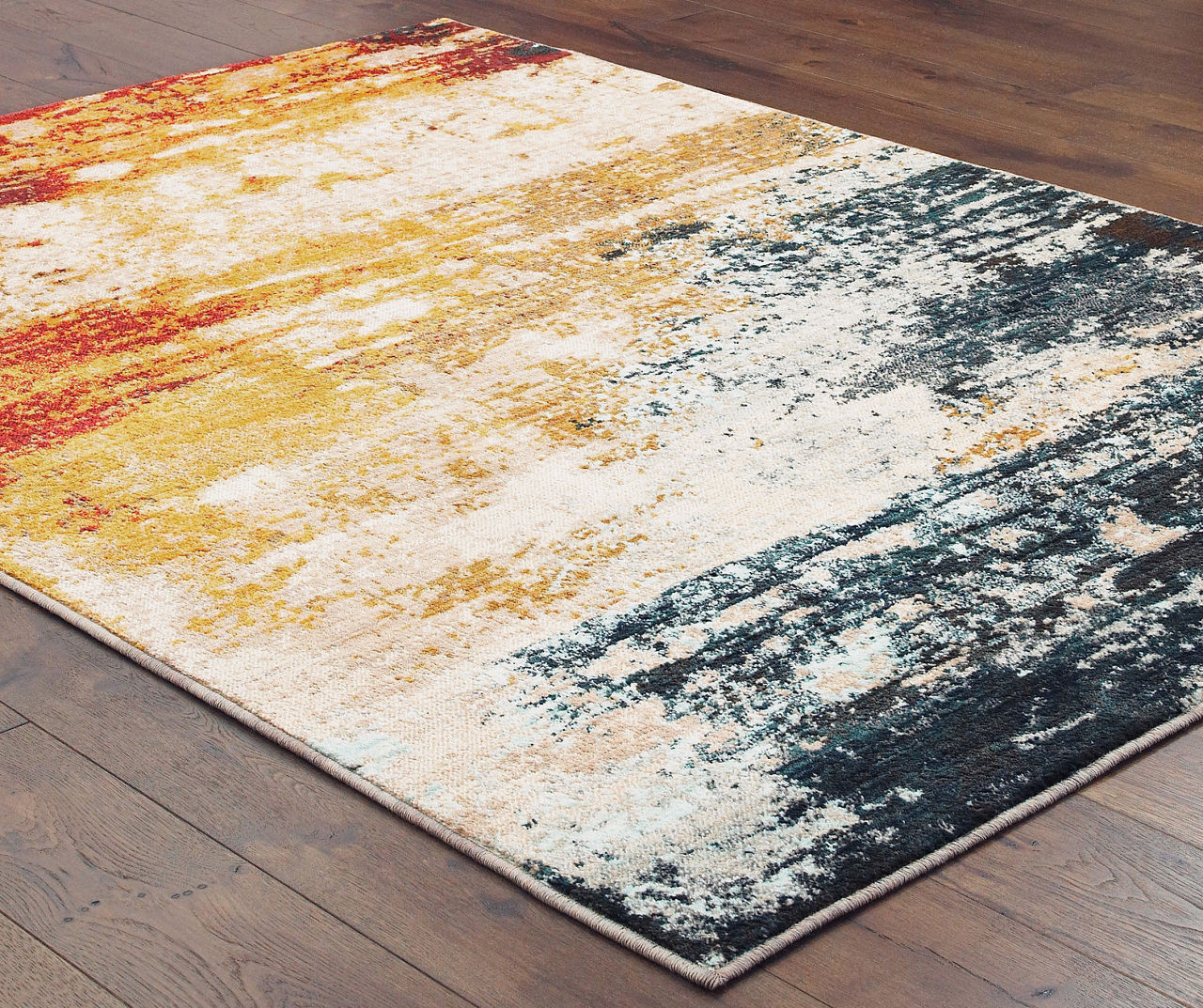 Peyton Gold & Red Abstract Area Rug, (7'10" x 10'10") | Big Lots
