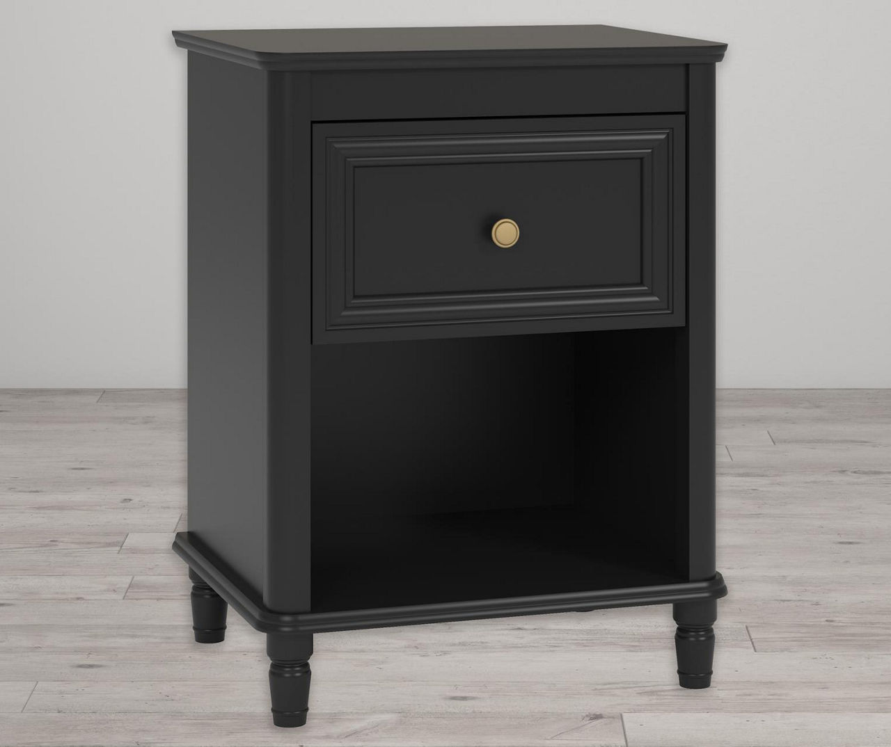 Piper Black Single Drawer Nightstand