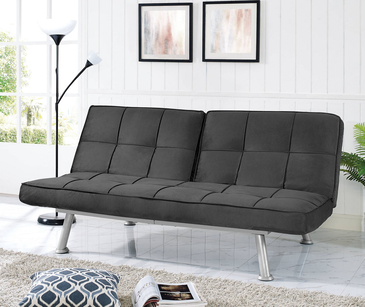 Serta Madison Charcoal Gray Convertible Sofa