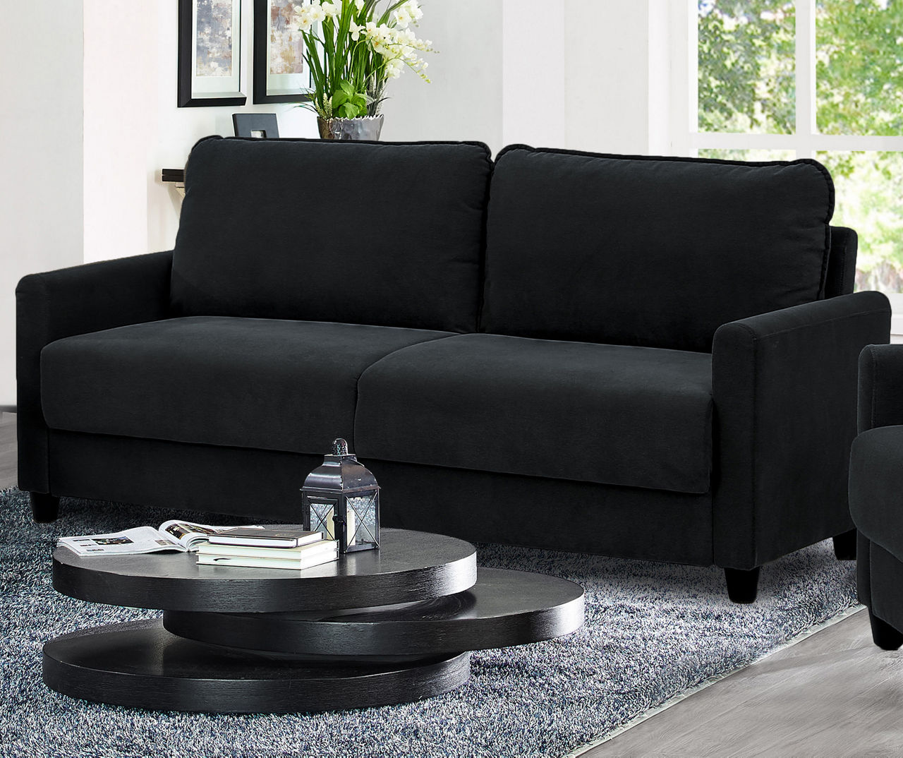 Shelby Black Storage Sofa