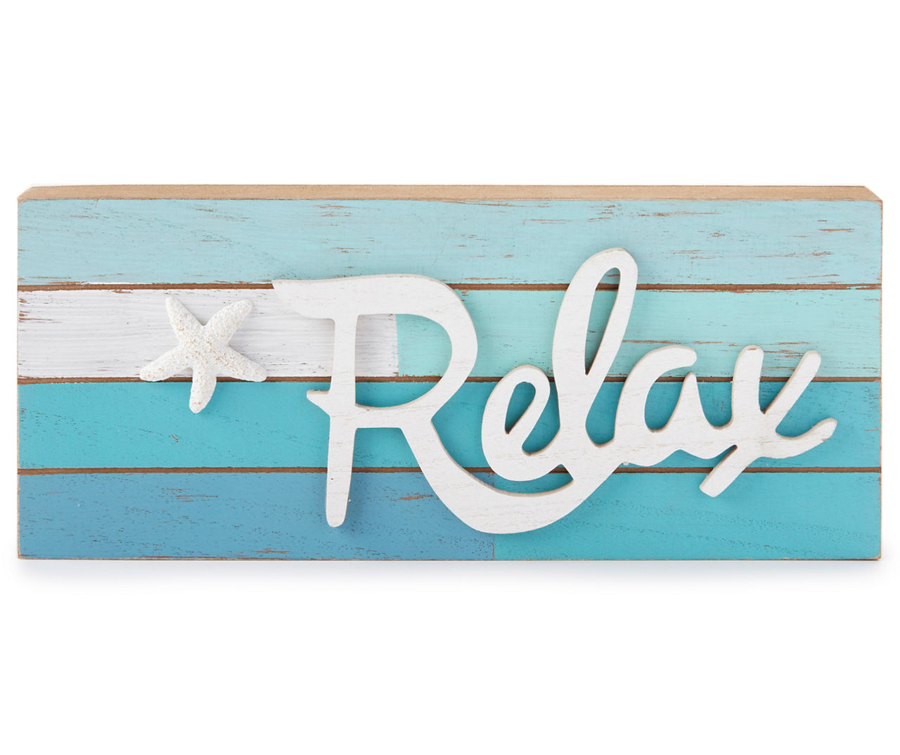"Relax" Starfish & Wood Panel Box Plaque | Big Lots