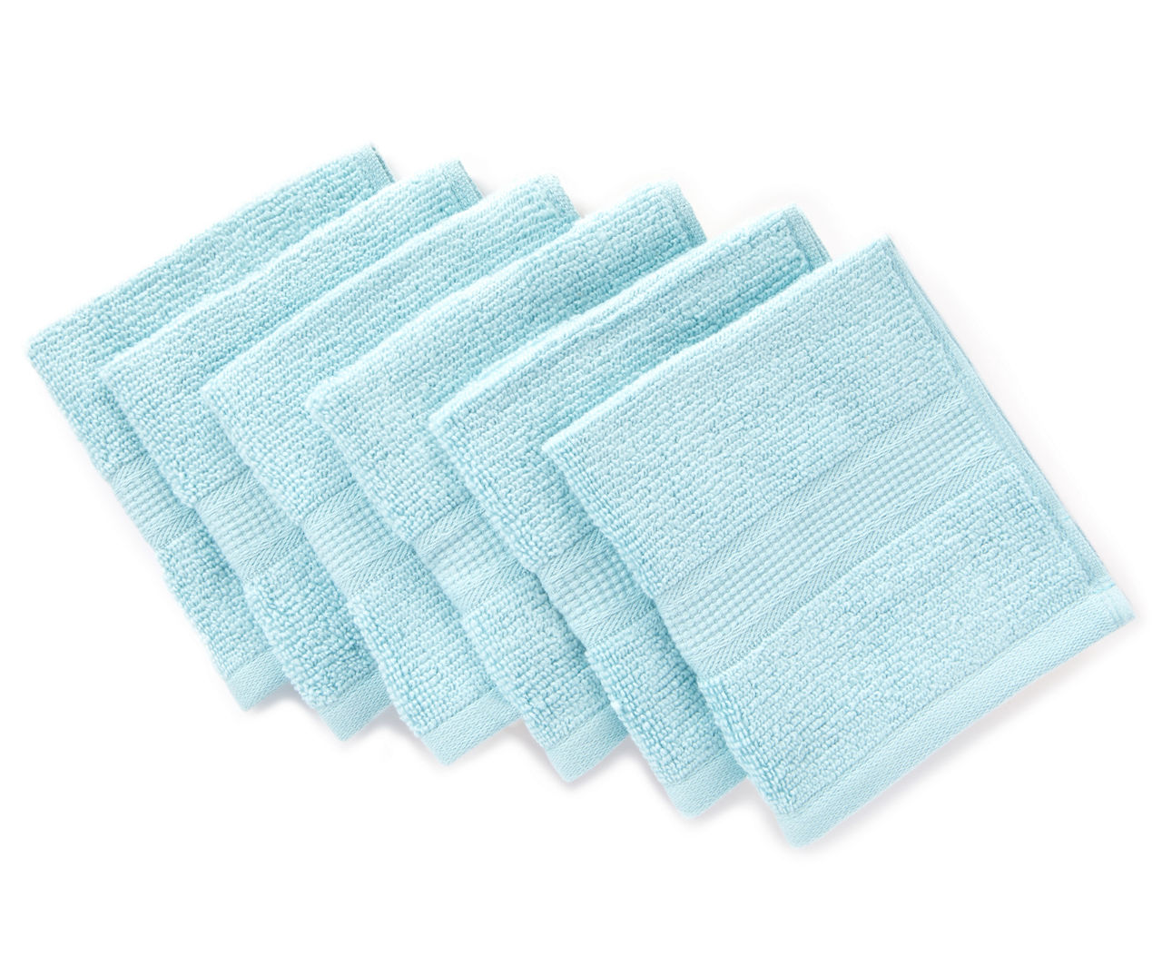 Just Home Aquatic Blue Wash Cloths, 6-Pack | Big Lots