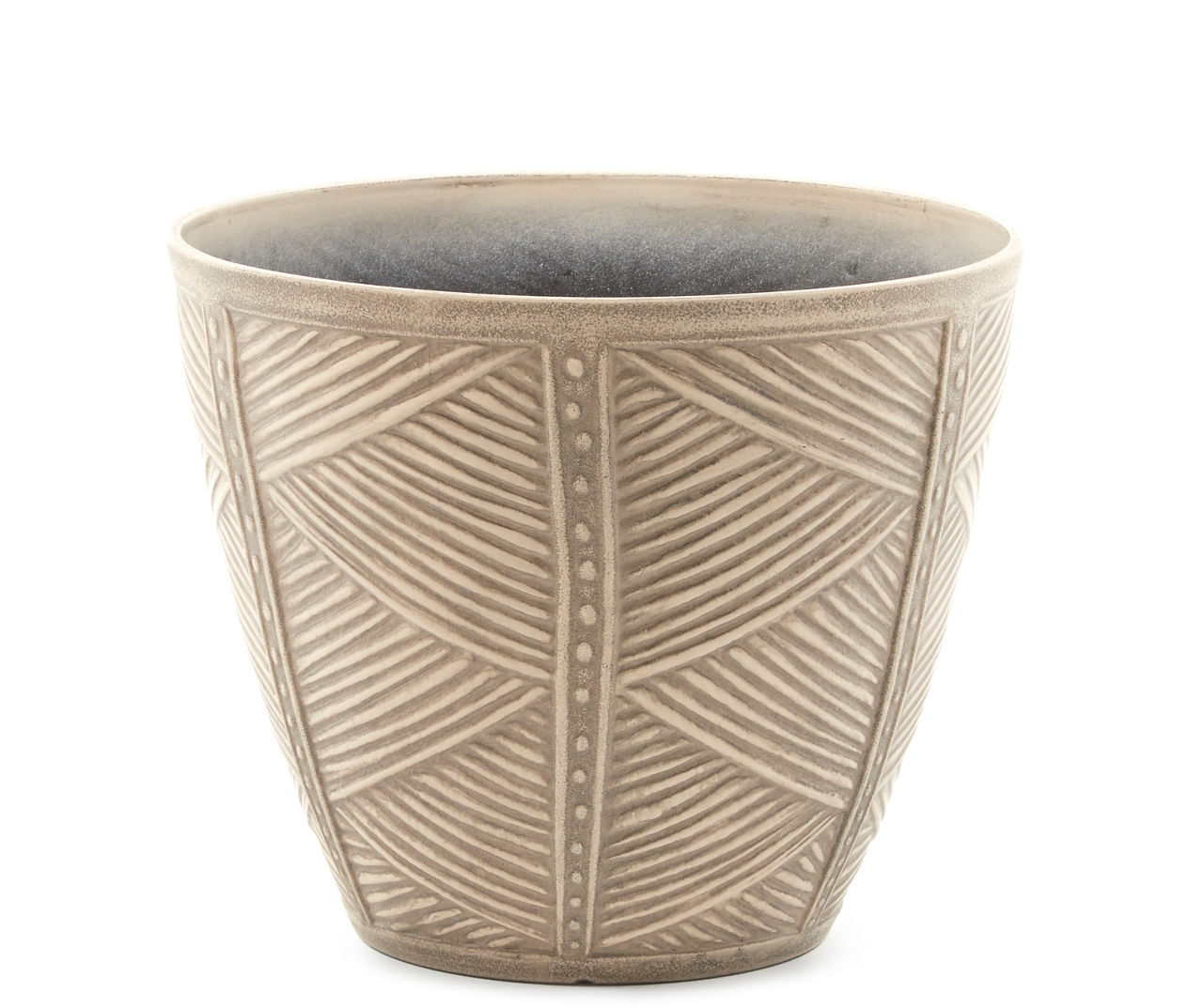 11.93" Beige Embossed Triangle Plastic Planter | Big Lots