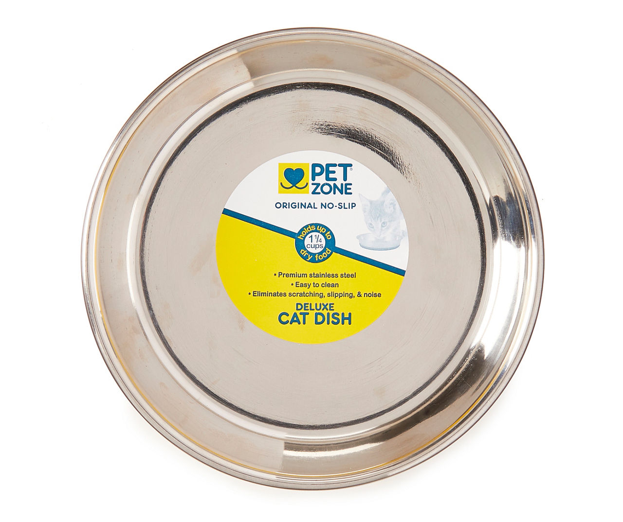 Pet Zone No-Slip Deluxe Stainless Steel Cat Dish | Big Lots