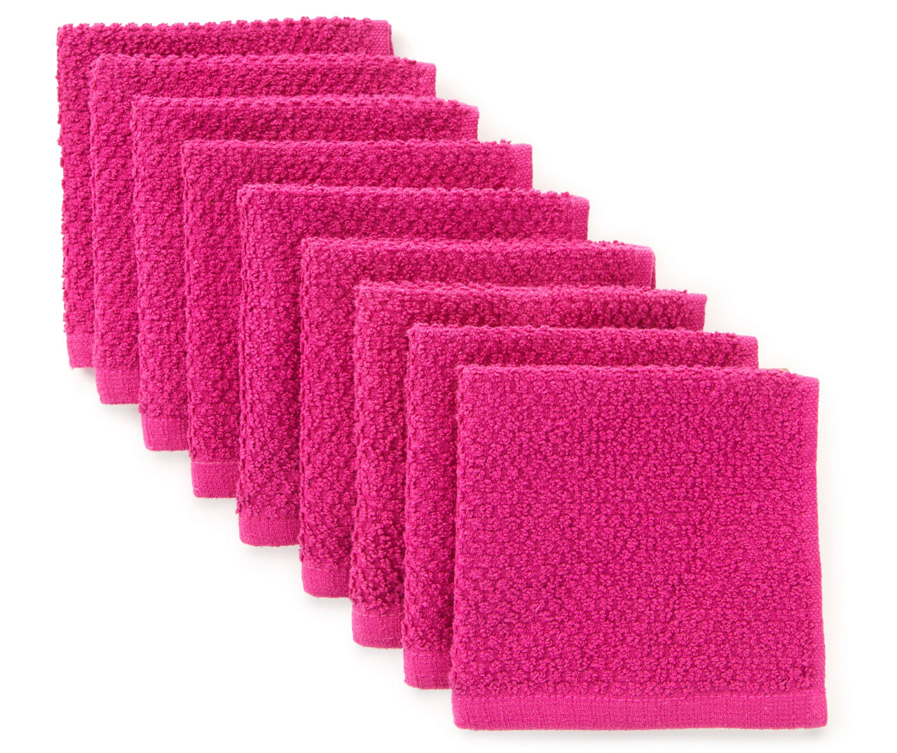 Just Home Fuchsia Red Wash Cloths, 9-Pack | Big Lots