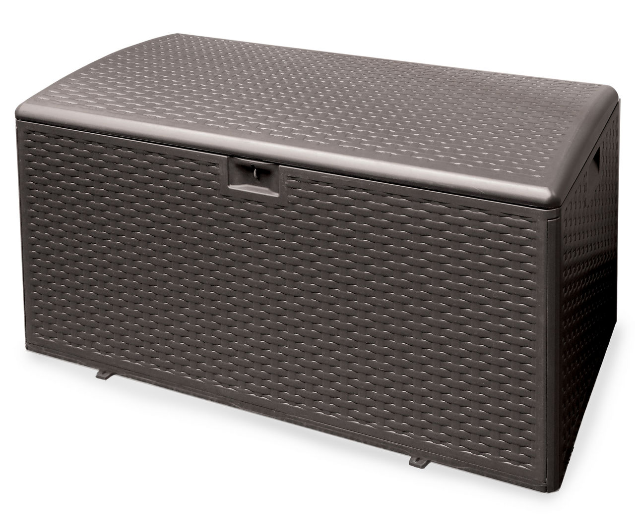 Gray 120-Gallon Resin Wicker Storage Deck Box | Big Lots