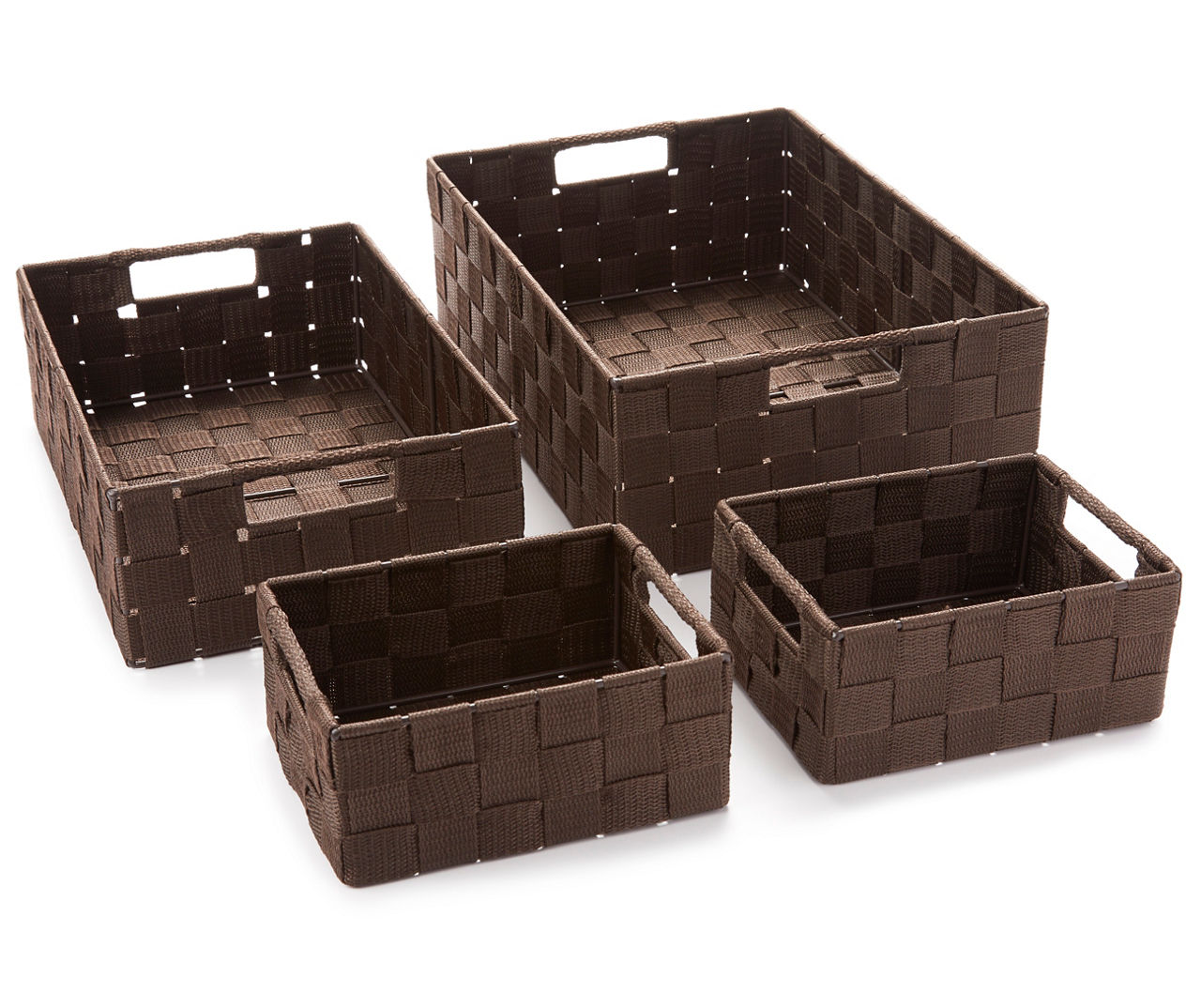 Brown Woven Strap 4-Piece Storage Set | Big Lots