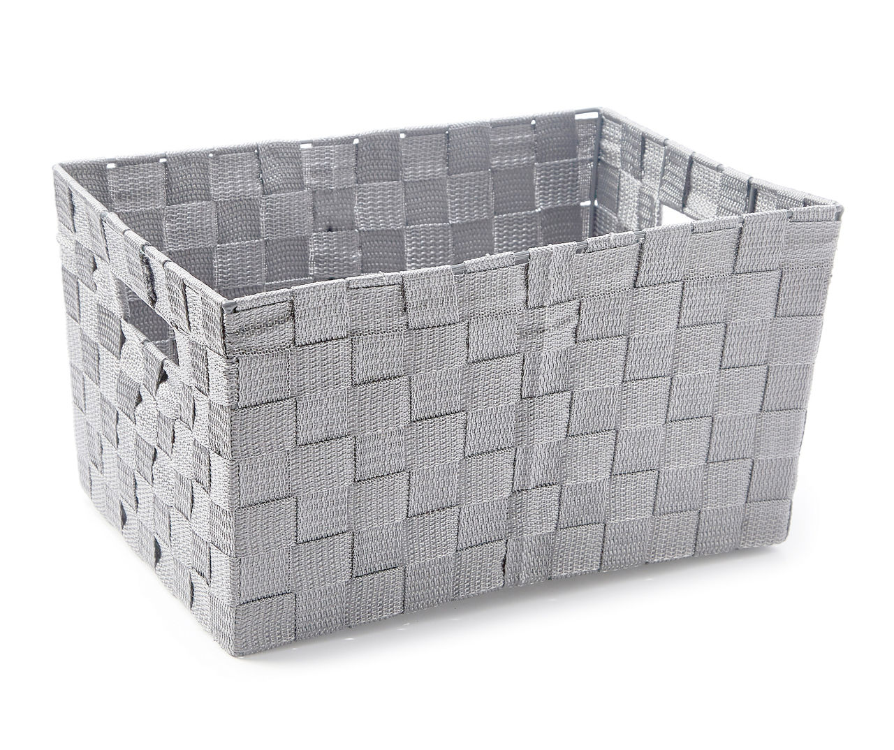 Medium Silver Woven Strap Storage Bin | Big Lots