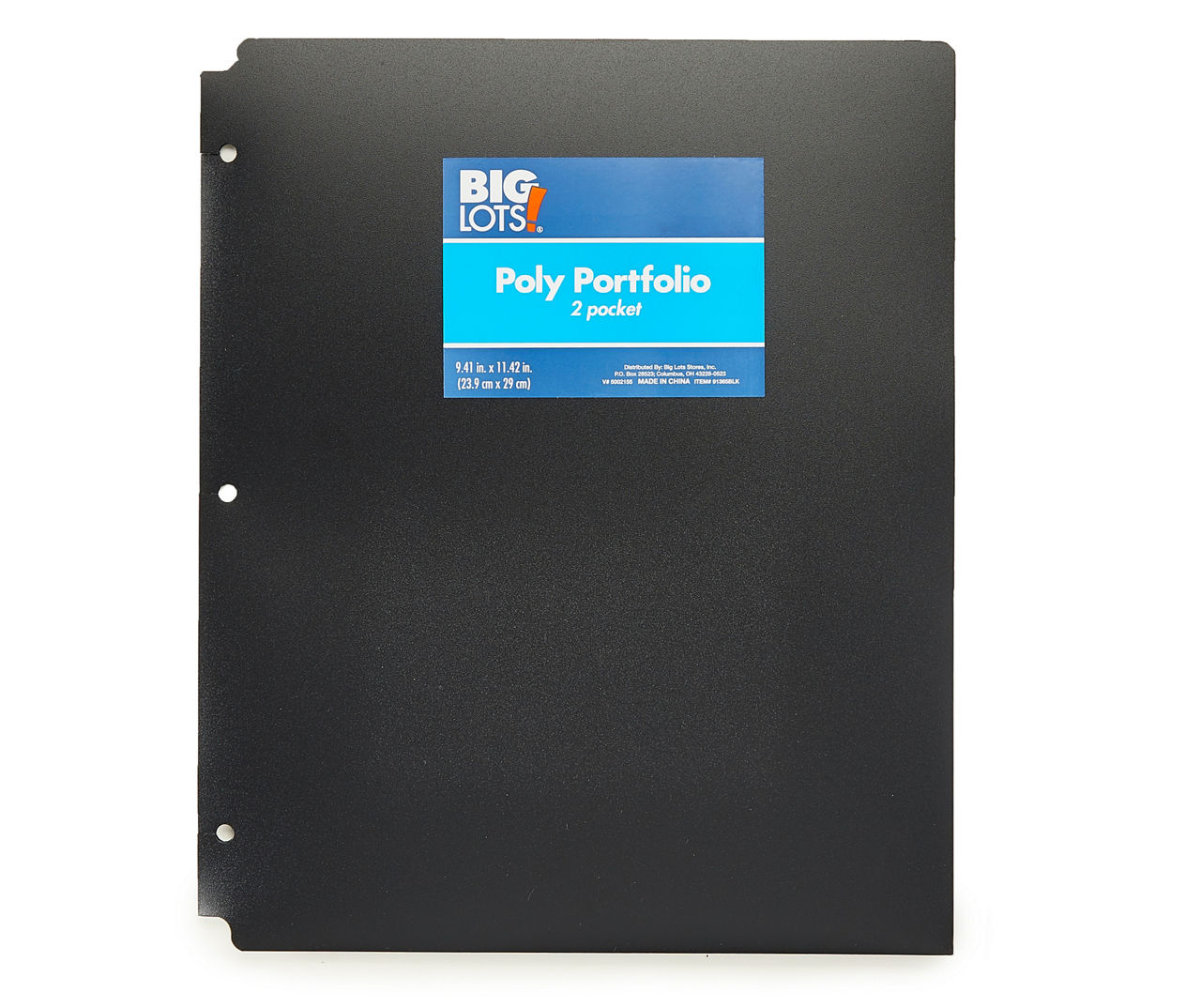 Big Lots Black 2-Pocket Poly Portfolio | Big Lots