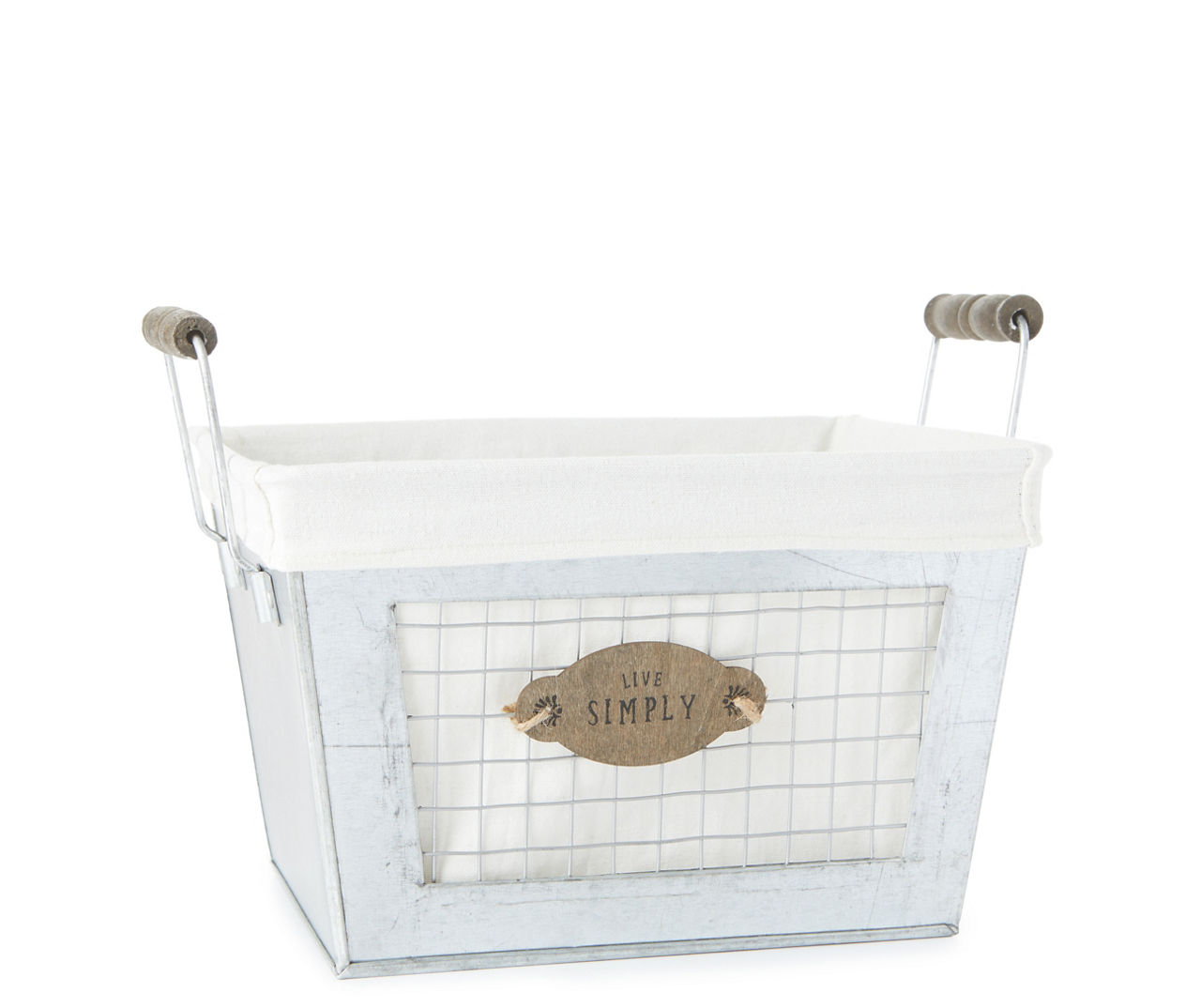 "Live Simply" Galvanized Metal Chicken Wire Bins with Liner | Big Lots