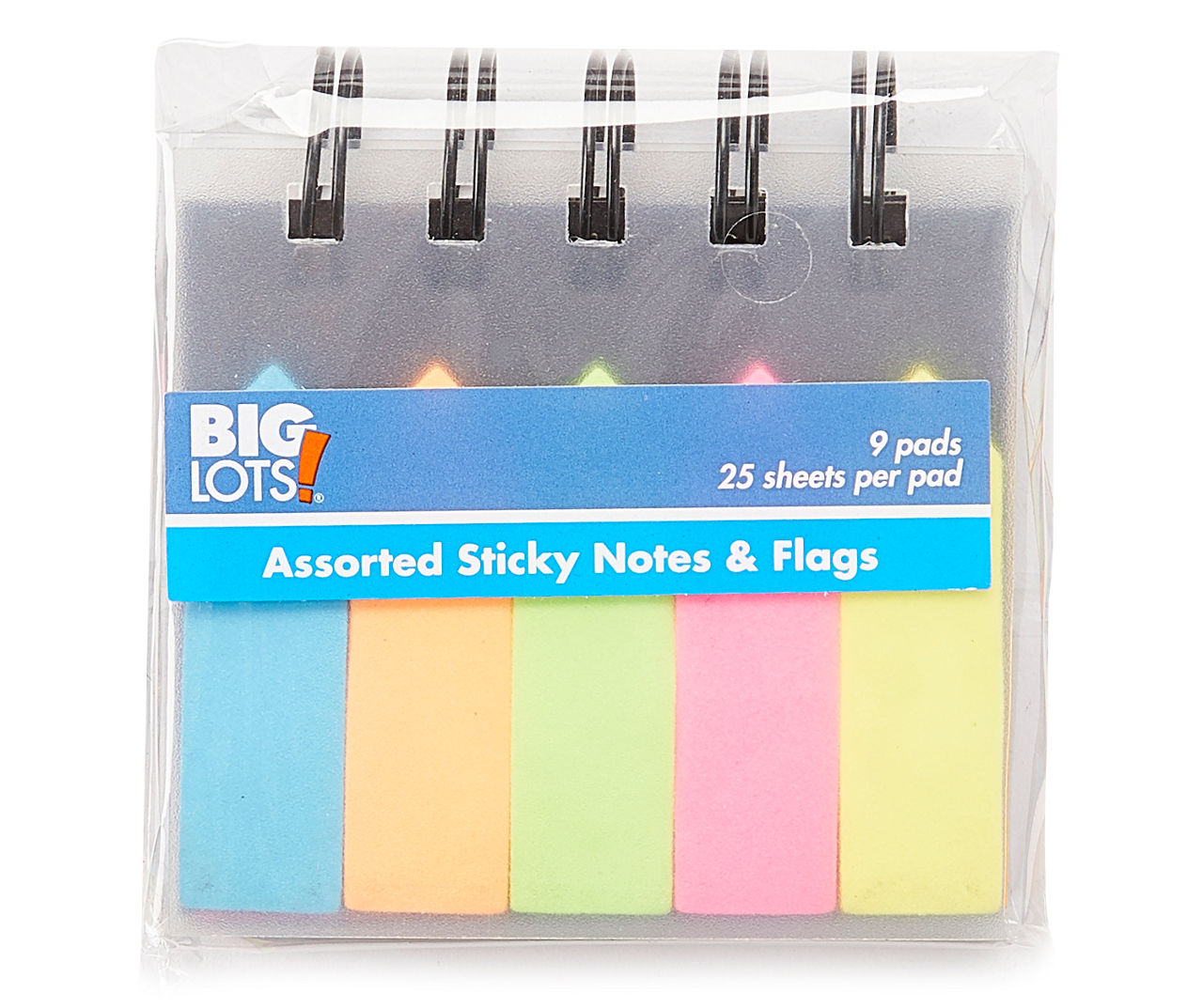 Big Lots Spiral Sticky Notes & Flags Book | Big Lots