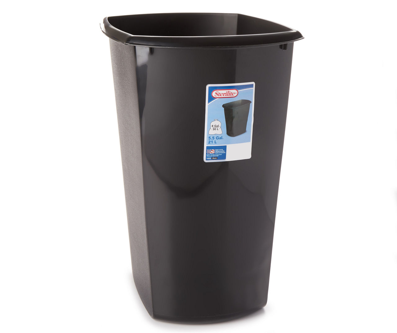Sterilite Black Rectangular 5.5-Gallon Waste Can | Big Lots