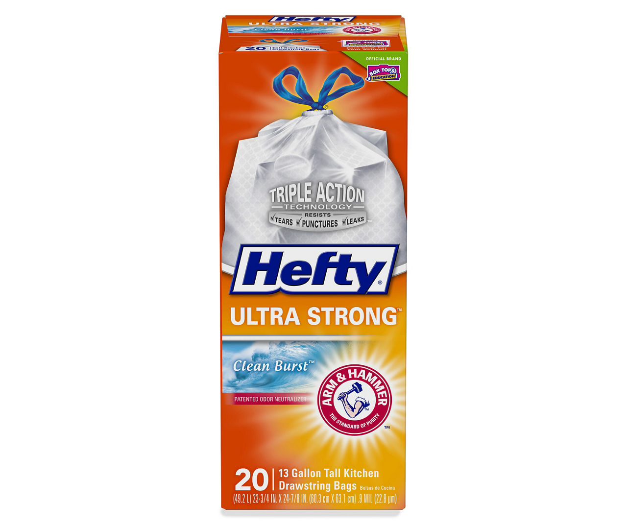 Hefty Hefty Ultra Strong 13 Gallon Tall Kitchen Drawstring Bags 20 ct ...