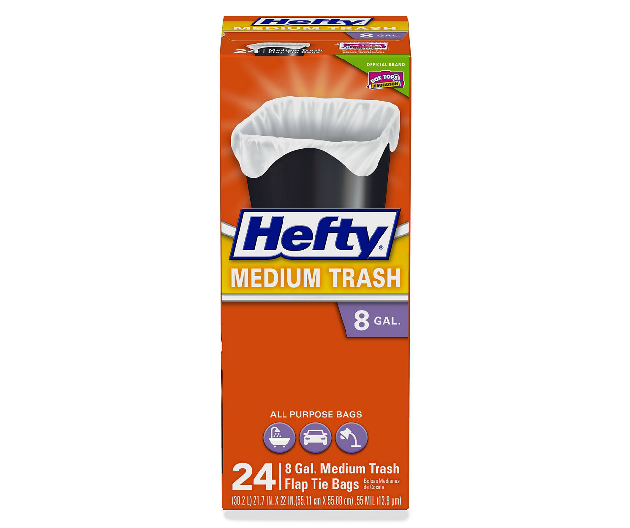 Hefty Hefty 8 Gal. Medium Trash Flap Tie Bags 24 ct Box | Big Lots