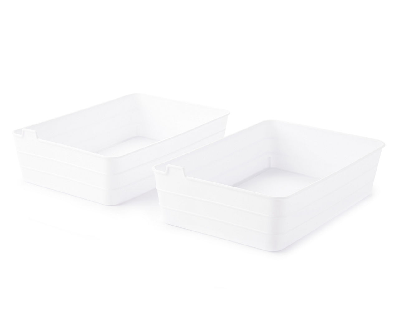 Bright White Rectangular Flex Bin, 2-Pack | Big Lots