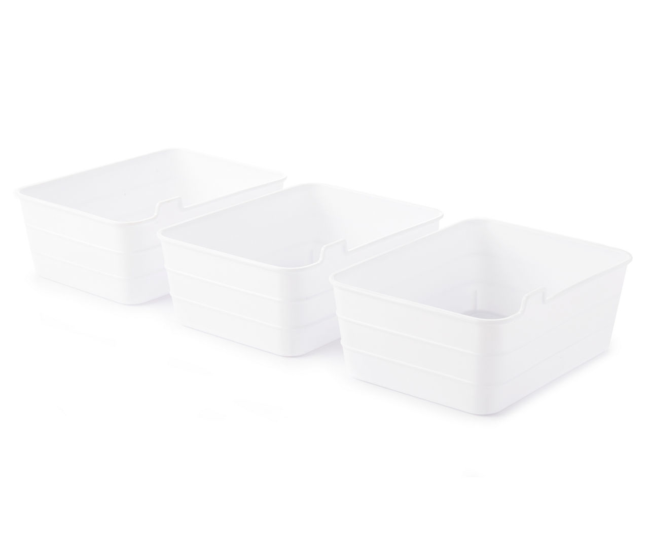 White Rectangular Flex Bin, 3-Pack | Big Lots