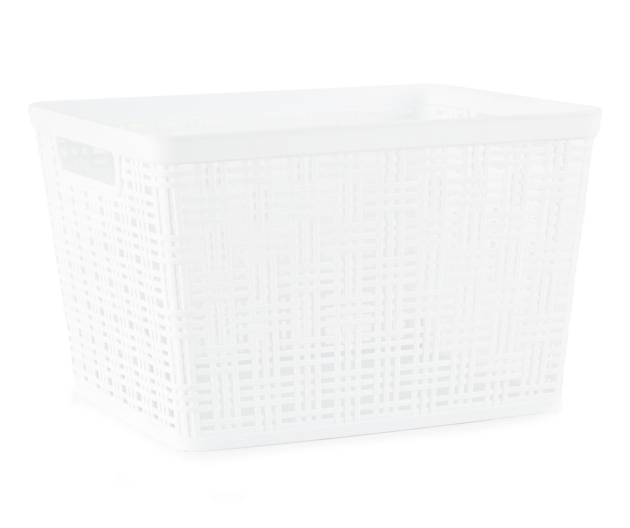 Large White Wicker Storage Basket | Big Lots