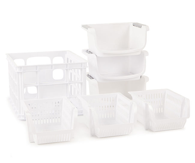 Medium White Stacking Storage Bins, 3-Pack | Big Lots