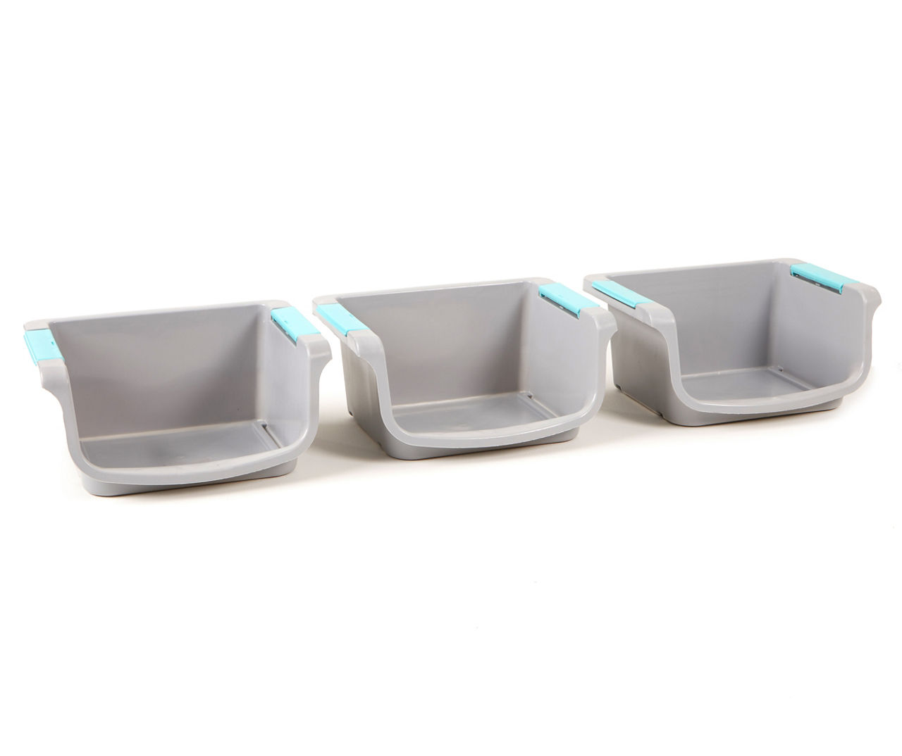 Gray Medium Stacking Storage Bins, 3-Pack | Big Lots