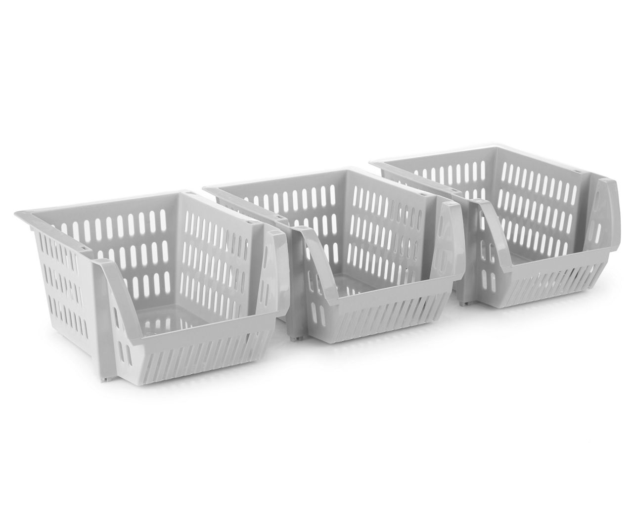 Small Gray Stacking Storage Bins, 3-Pack | Big Lots