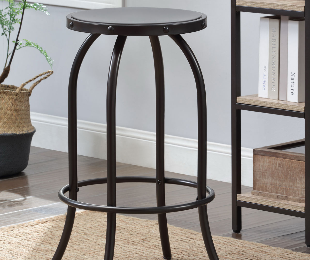 Stratford Rustic Metal Office Stool | Big Lots
