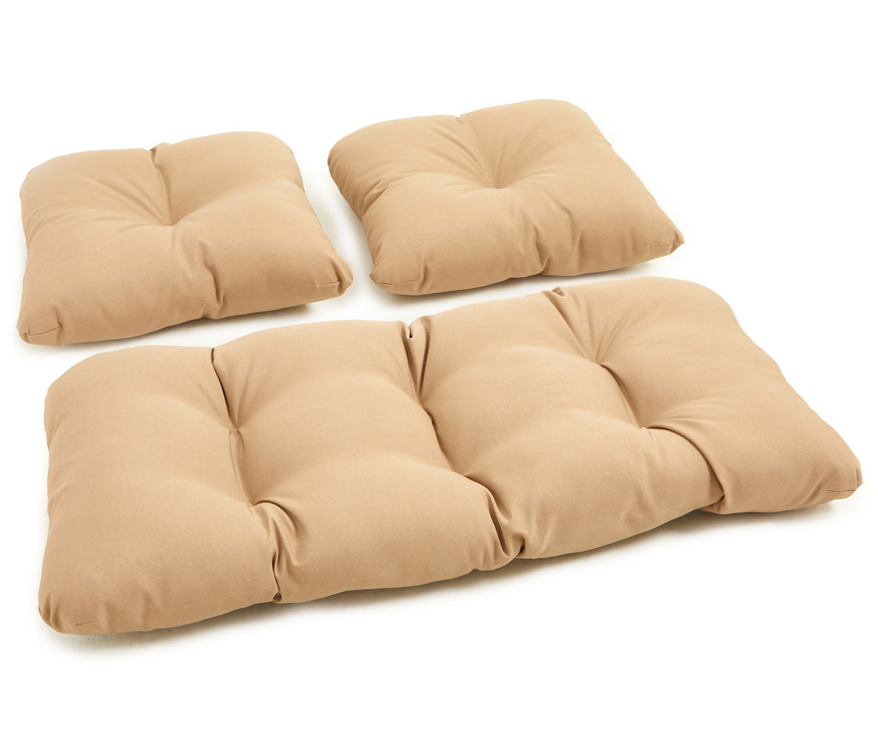Linen Outdoor Chair Settee Cushions 3 Piece Set