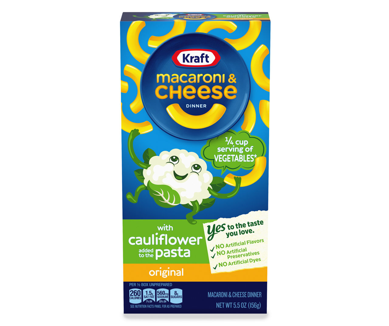 Kraft Kraft Original Macaroni & Cheese Dinner with Cauliflower Pasta 5. ...