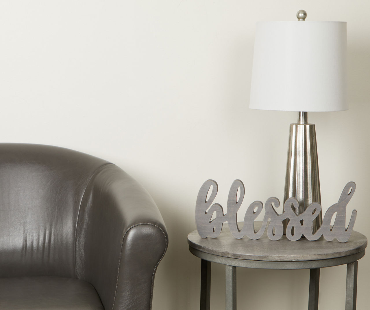 "Blessed" Gray Word Script Plaque | Big Lots