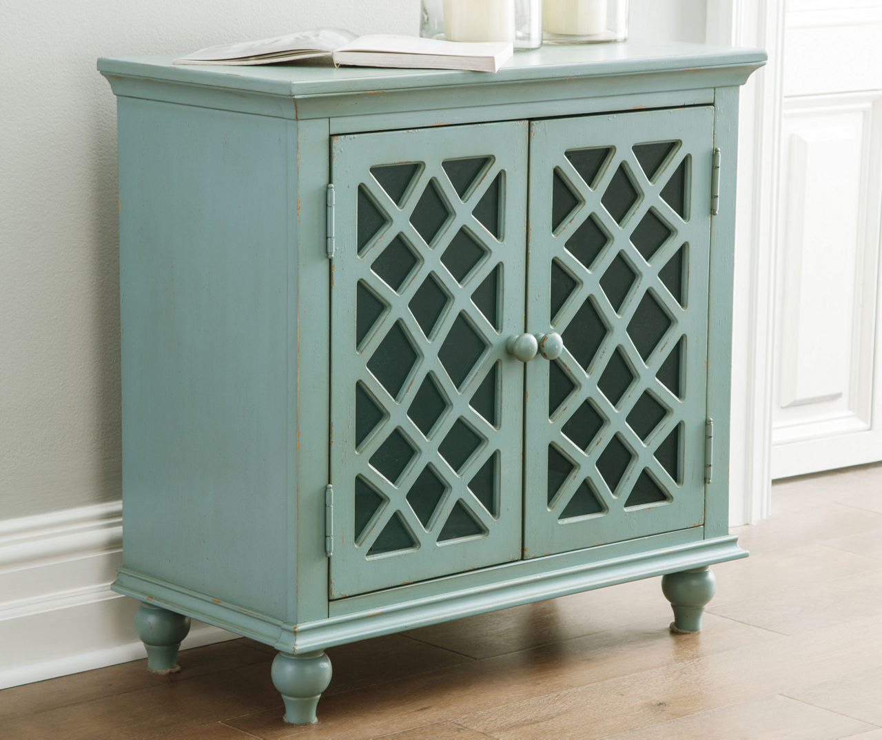 Signature Design By Ashley Mirimyn Teal Antique Accent Table Big Lots