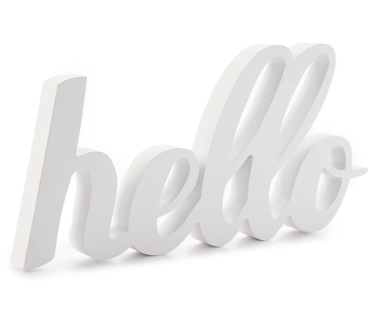 "Hello" White Word Tabletop Plaque | Big Lots