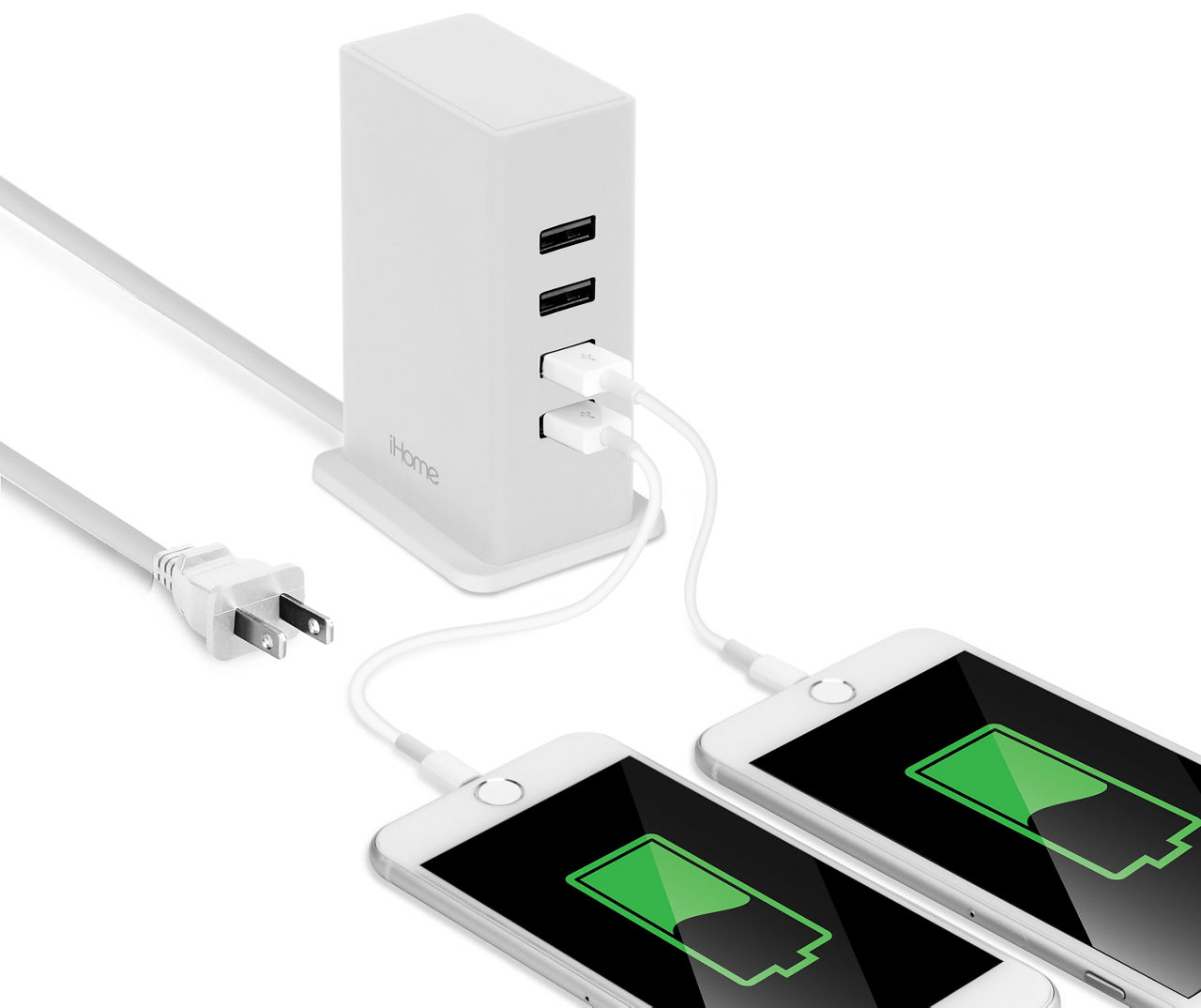iHome White 4-Port USB Tower Charger | Big Lots