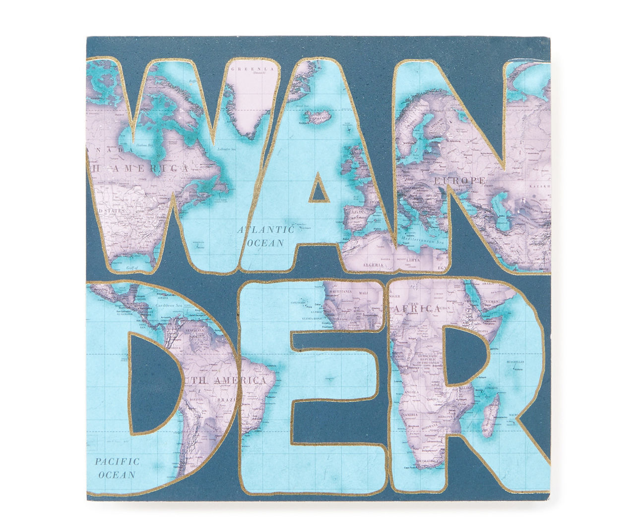 "Wander" Map Box Plaque | Big Lots