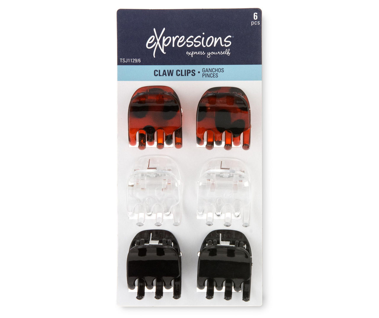Expressions Claw Hair Clips 6-Piece Set | Big Lots