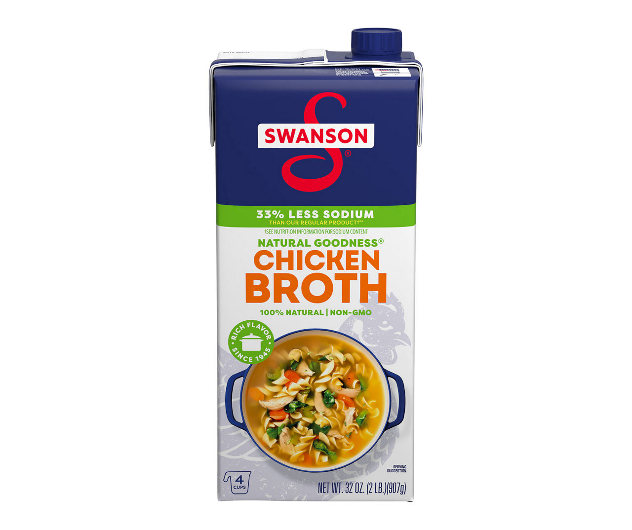 Swanson Swanson Natural Goodness Lower Sodium Chicken Broth, 32 oz ...