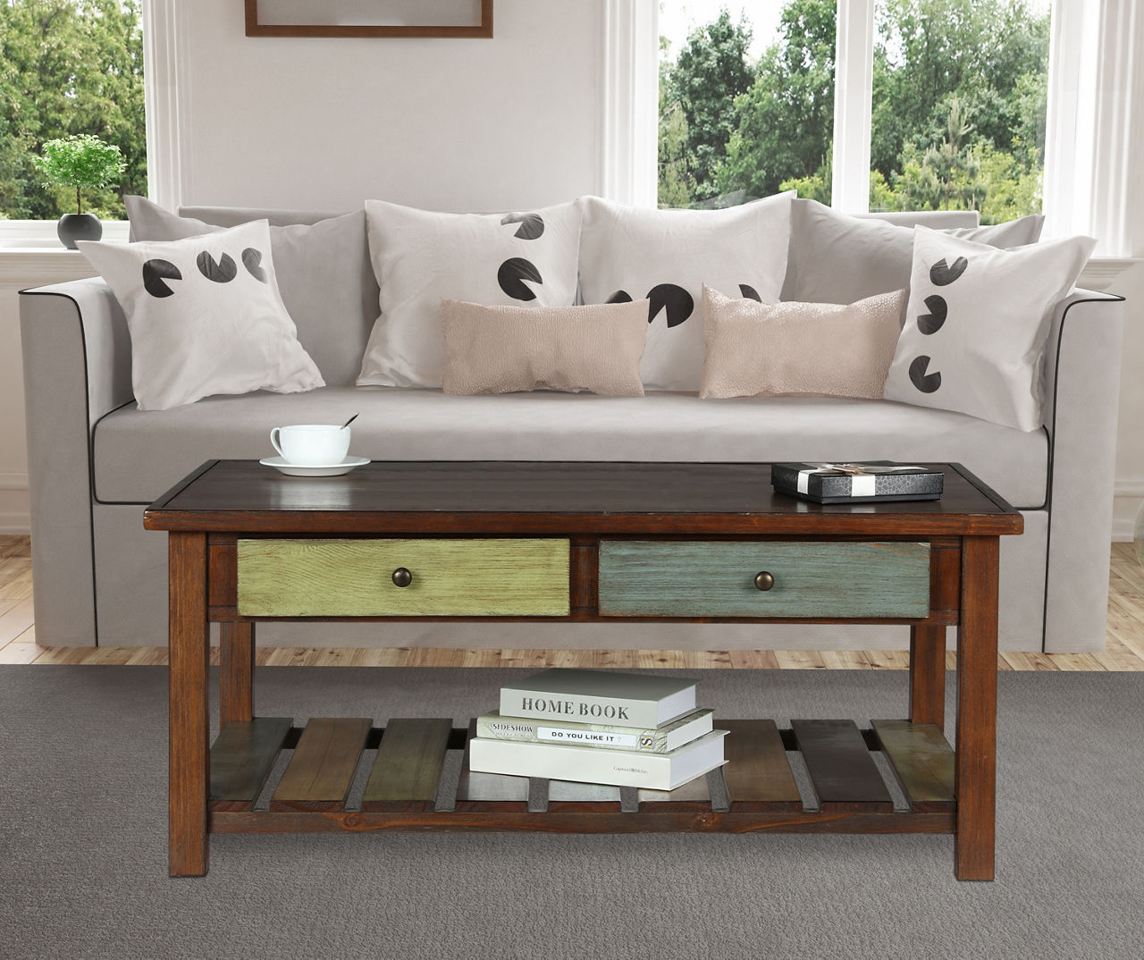 Ameriwood Espresso Painted Slat Bottom Coffee Table | Big Lots