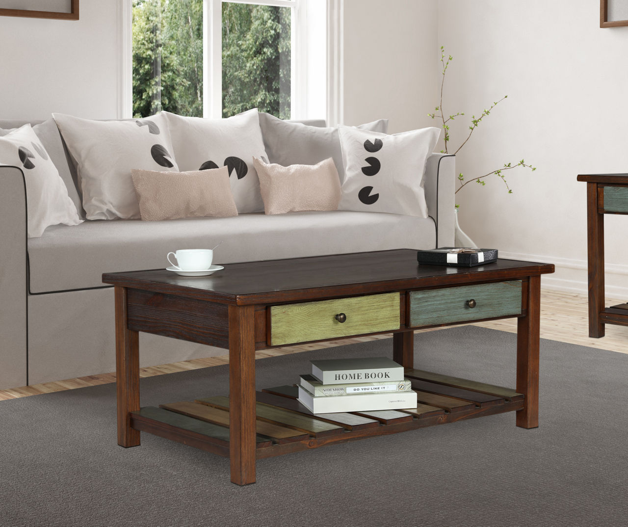 Ameriwood Espresso Painted Slat Bottom Coffee Table | Big Lots