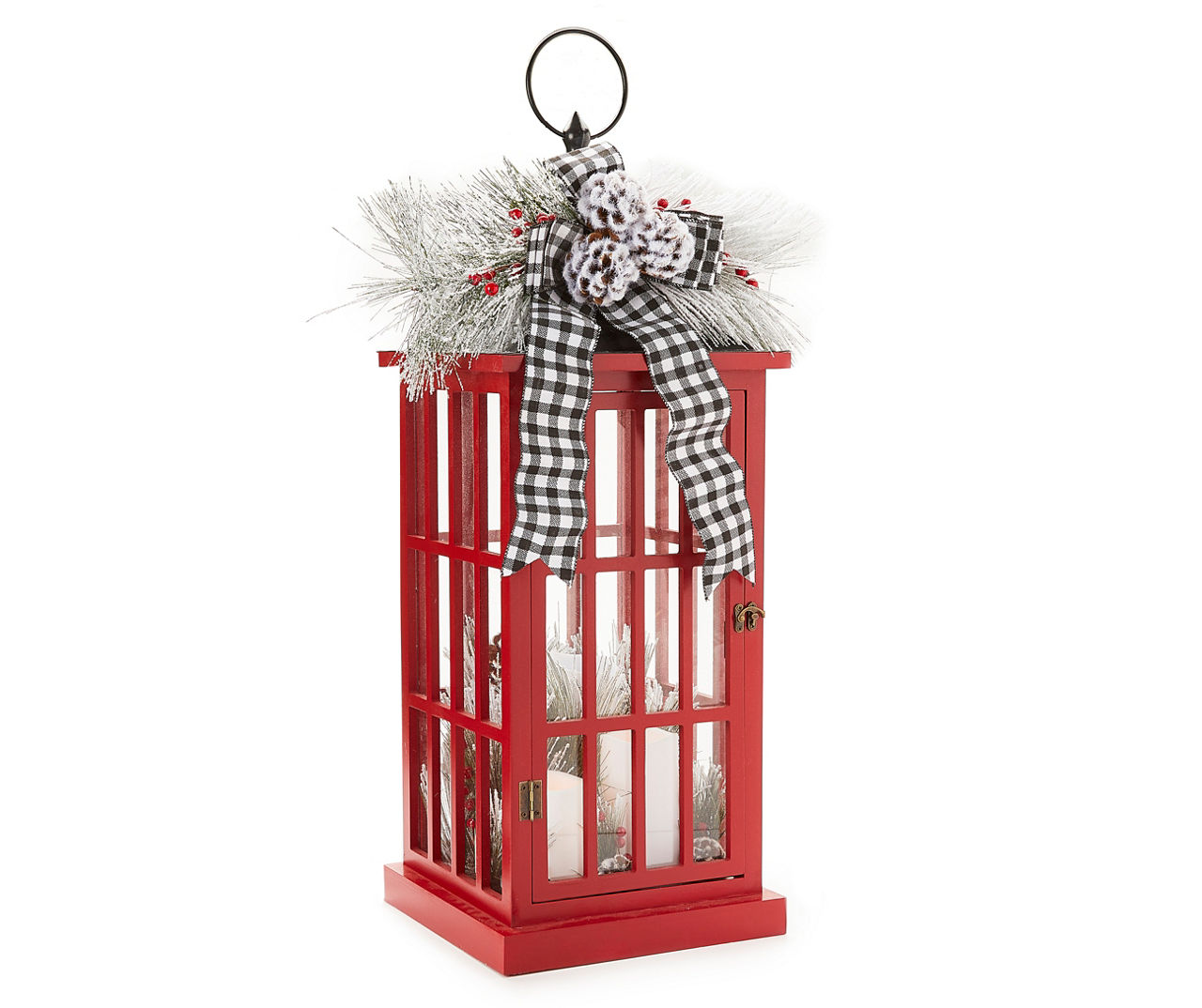 Winter Wonder Lane Red Windowpane Trio LED Candle Lantern | Big Lots