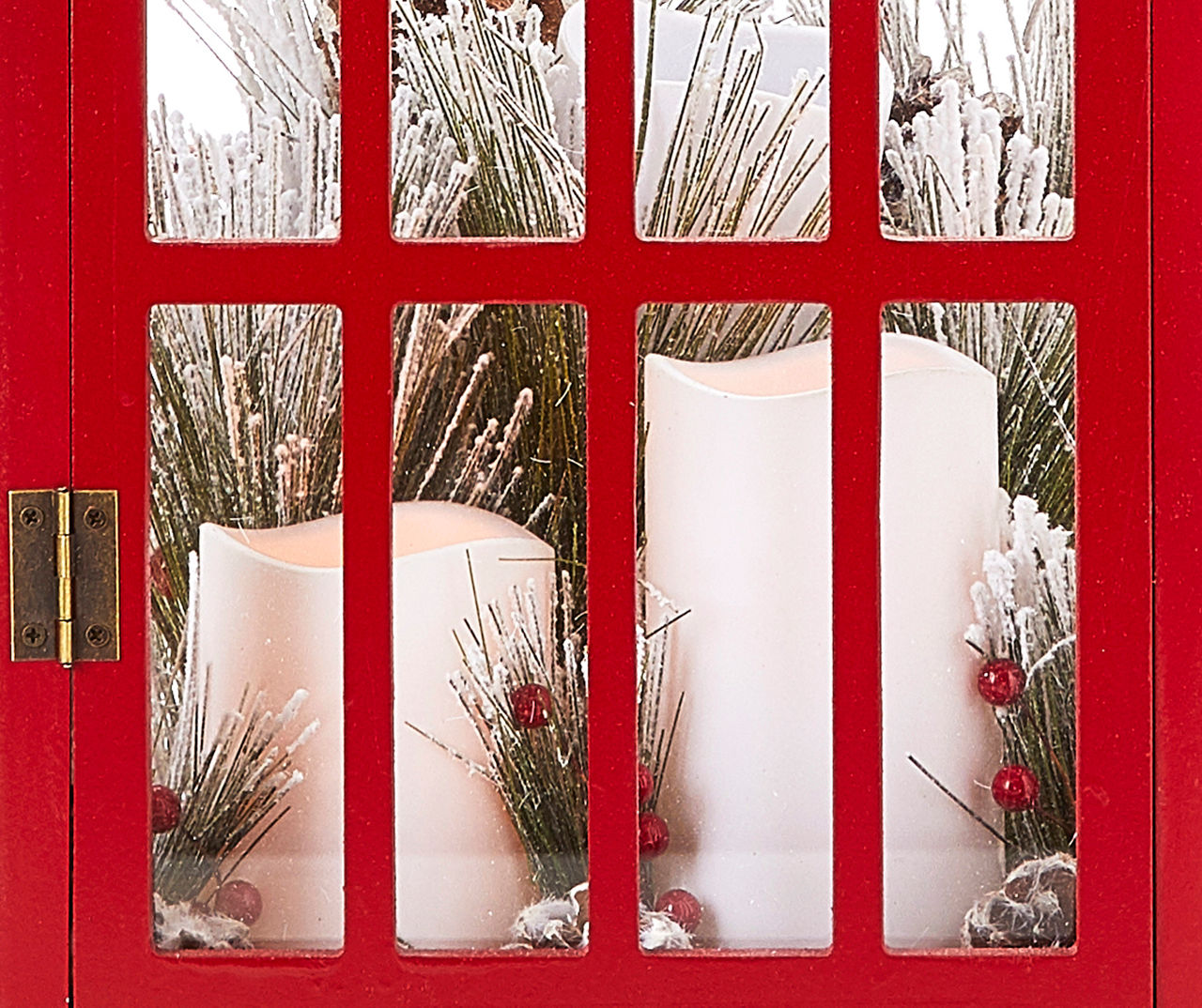 Winter Wonder Lane Red Windowpane Trio LED Candle Lantern | Big Lots